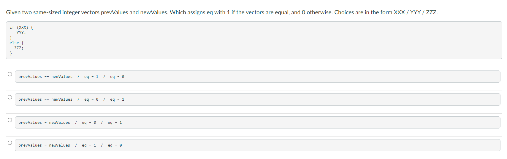 Solved Given two same-sized integer vectors prevValues and | Chegg.com