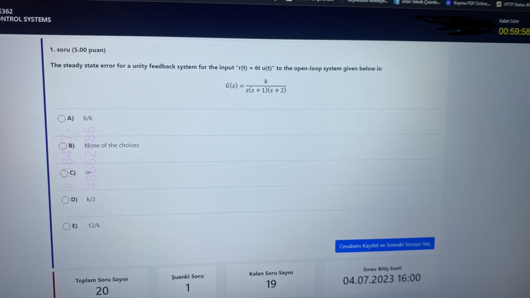 Solved The steady state error for a unity feedback system | Chegg.com