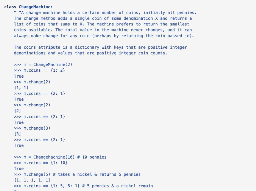 Solved Complete the change method of the ChangeMachine | Chegg.com