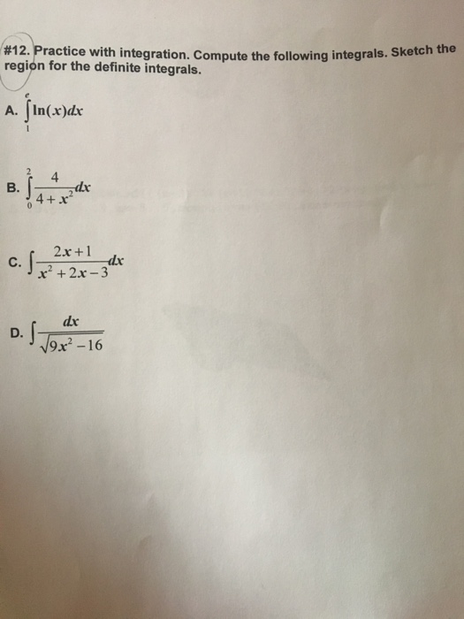 Solved Practice with integration. Compute the following | Chegg.com