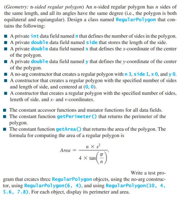 Solved (Geometry: n-sided regular polygon) An n-sided | Chegg.com