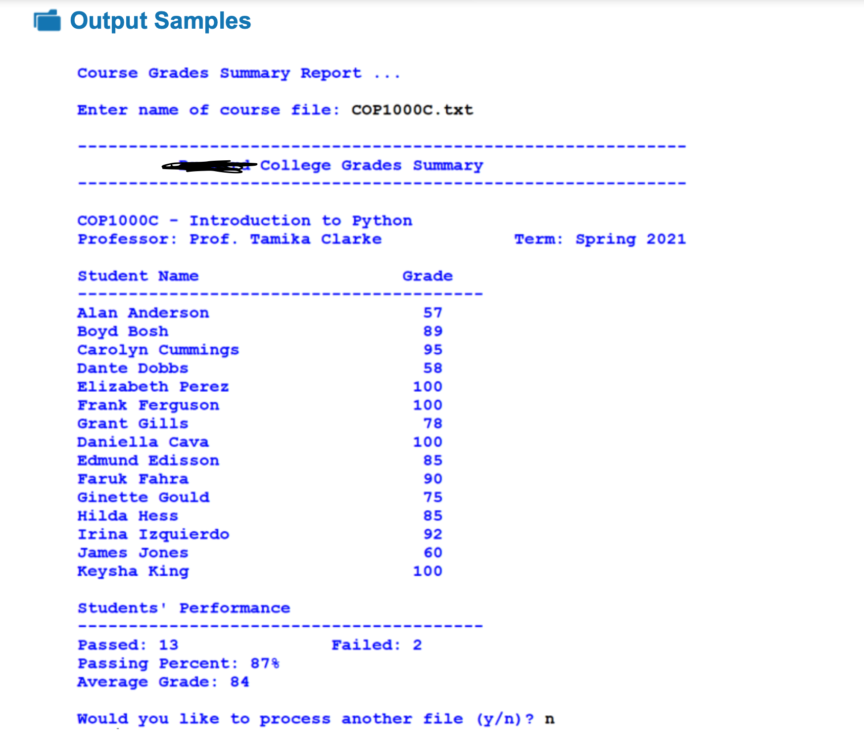 Solved Implement a file processing program that generates a | Chegg.com