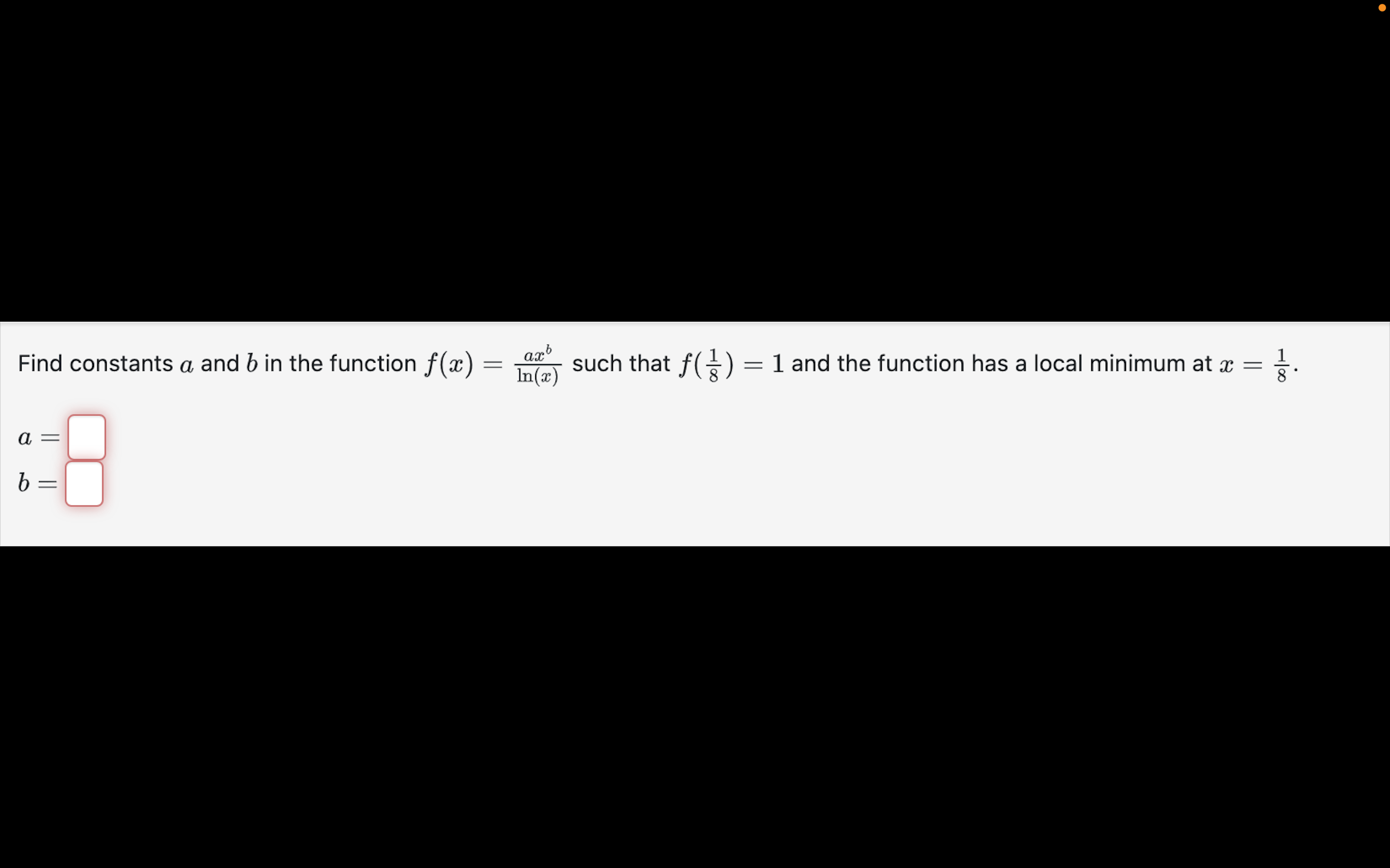 Solved Find constants a and b ﻿in the function f(x)=axbln(x) | Chegg.com