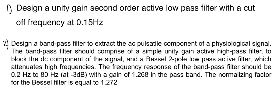 Solved 1) Design a unity gain second order active low pass | Chegg.com
