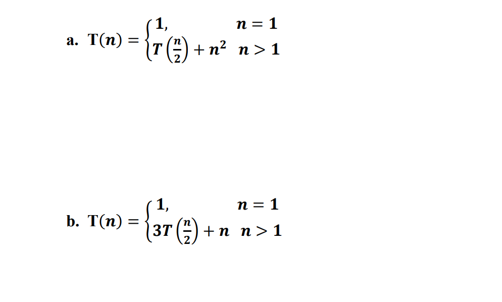 Solved Determine The Asymptotic Efficiency Of The 