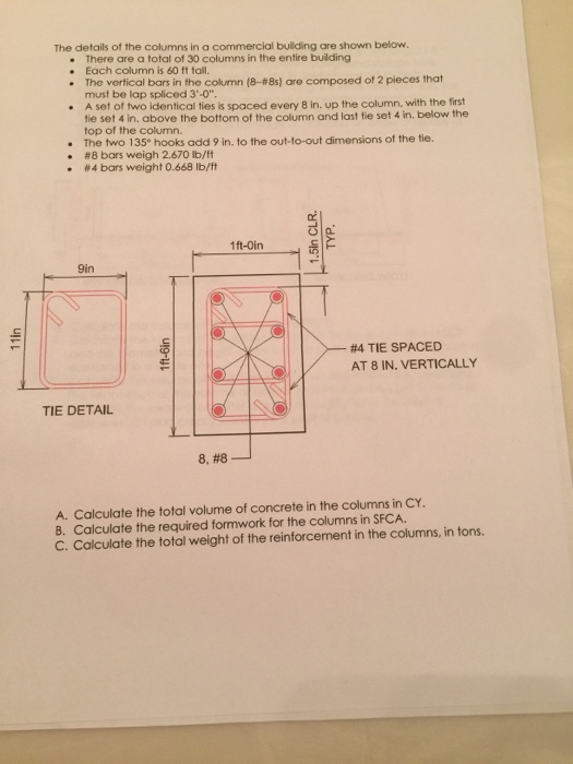 Solved The details of the columns in a commercial building | Chegg.com