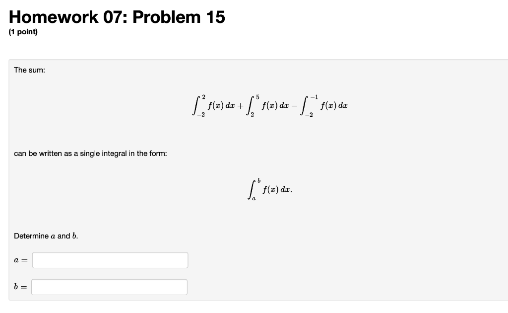 Solved Homework 07: Problem 12 (1 point) Consider the | Chegg.com