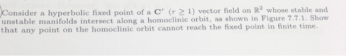 onsider a hyperbolic fixed point of a C" (r 1) vector | Chegg.com