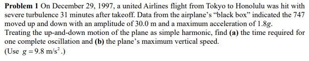Solved Problem 1 On December 29, 1997, a united Airlines | Chegg.com