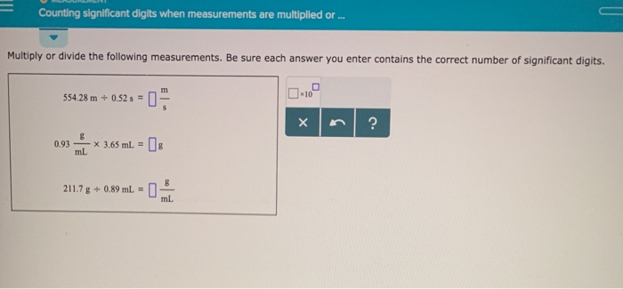 Solved Counting significant digits when measurements are | Chegg.com