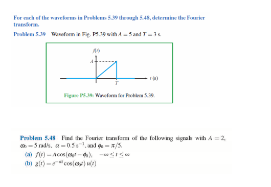Solved For each of the waveforms in Problems 5.39 through | Chegg.com