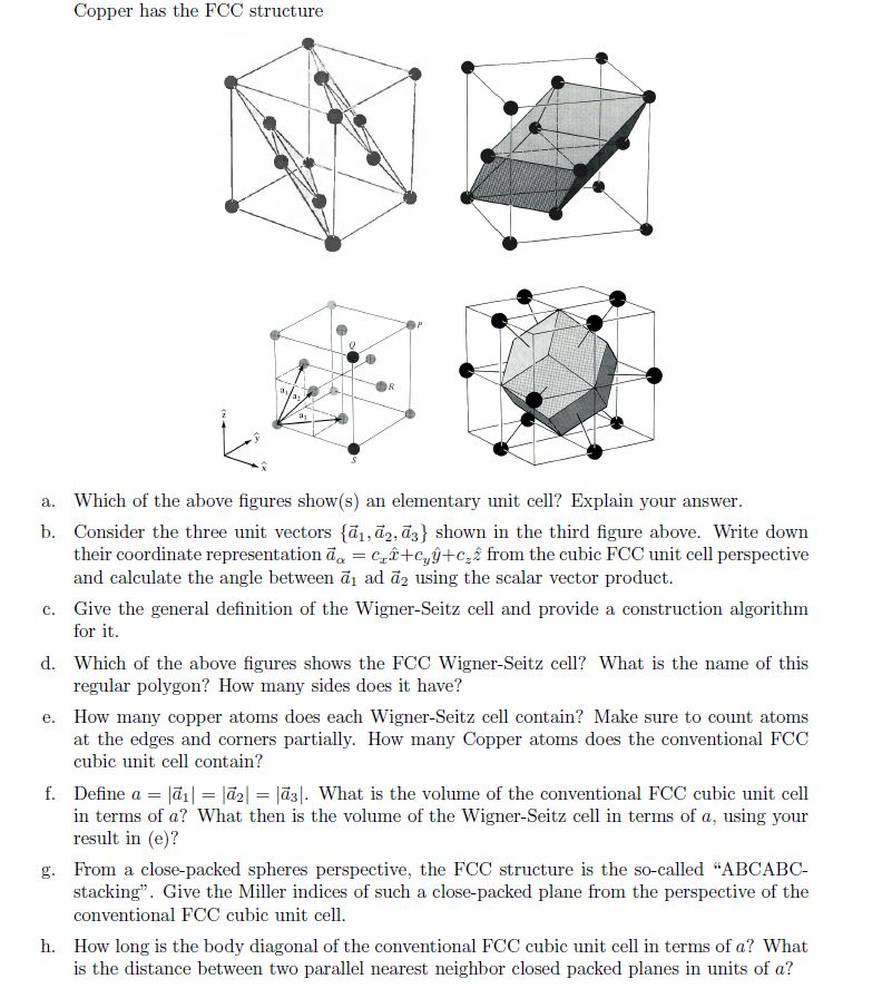 Solved Copper has the FCC structure a. Which of the above | Chegg.com
