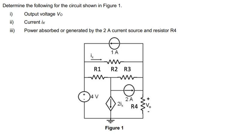 Solved R1 4 Ohm R2 2 Ohm R3 1 Ohm R4 1 Ohm Determine the | Chegg.com