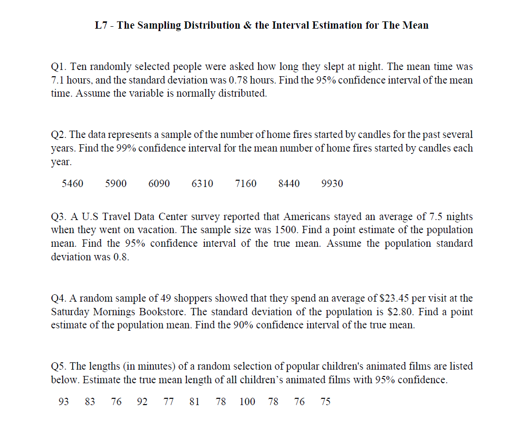 Solved L8 Determining Sample Size And Hypothesis Testing 