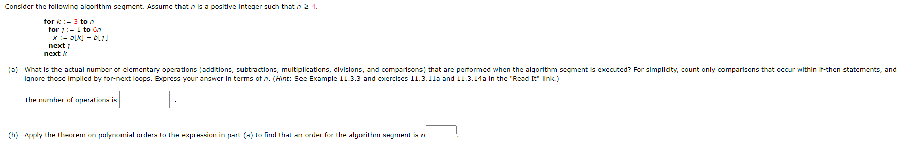 Solved Consider the following algorithm segment. Assume that | Chegg.com