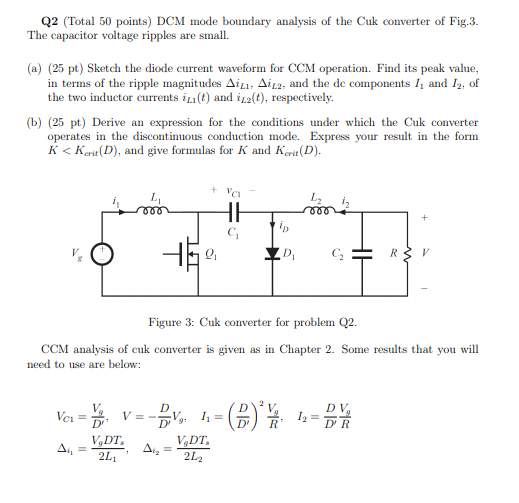 Solved Q2 (Total 50 points) DCM mode boundary analysis of | Chegg.com