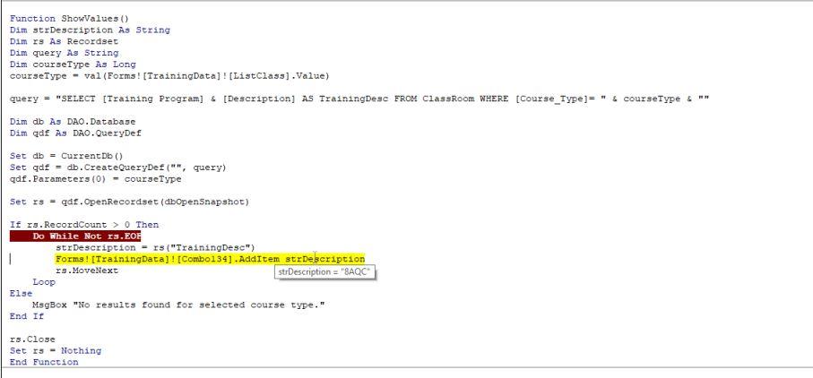 Solved Microsoft Access 2016 It's not showing values in the | Chegg.com