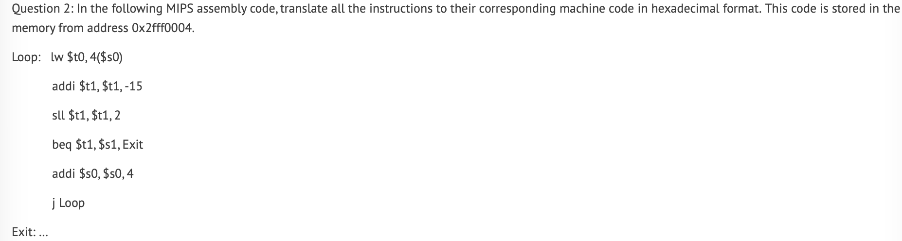 Solved Question 2: In the following MIPS assembly code, | Chegg.com