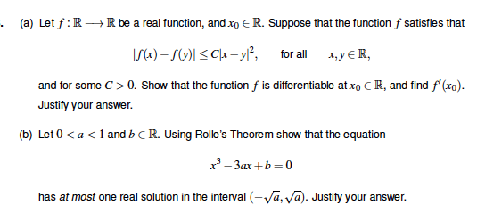 Solved (a) Let \\( f: \\mathbb{R} \\longrightarrow | Chegg.com