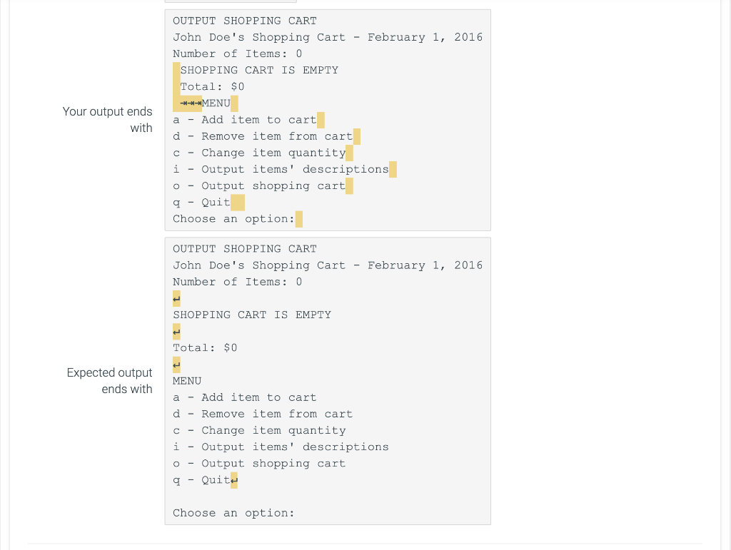 Solved 7.29 LAB*: Program: Online shopping cart (Part 2) | Chegg.com