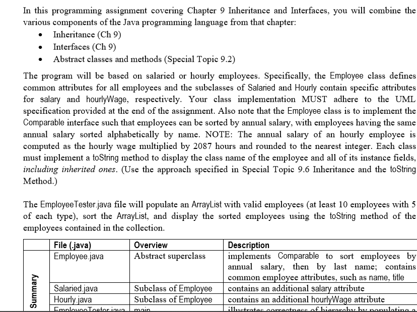 In this programming assignment covering Chapter 9 | Chegg.com