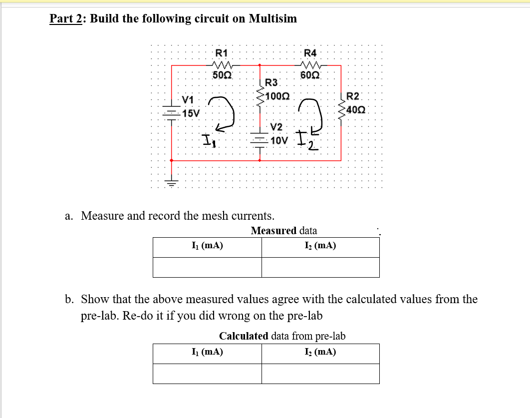 Solved Part 1: Build the following electric network in | Chegg.com