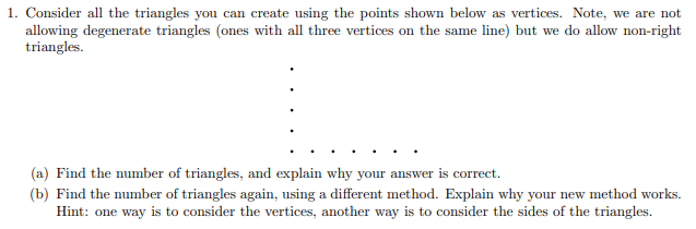Solved 1. Consider all the triangles you can create using | Chegg.com