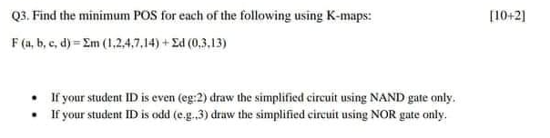 Solved Q3. Find the minimum POS for each of the following | Chegg.com