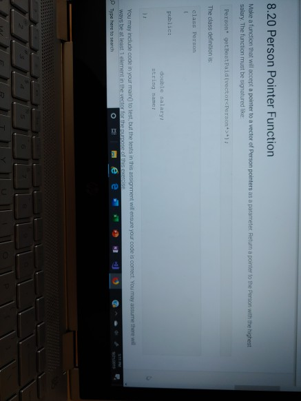 Solved 8.20 Person Pointer Function Make a function that | Chegg.com