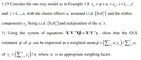 1.15 Consider the one-way model as in Example 1.8 y, | Chegg.com