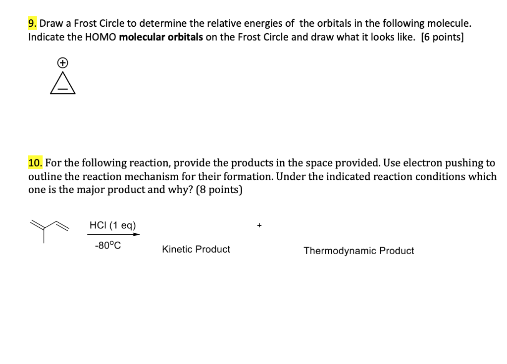 Solved 9. Draw a Frost Circle to determine the relative | Chegg.com
