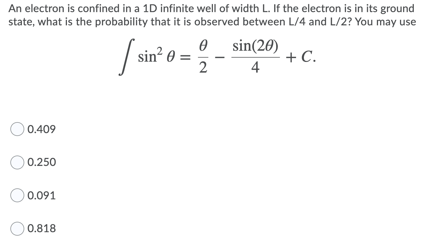 Solved An Electron Is Confined In A 1d Infinite Well Of