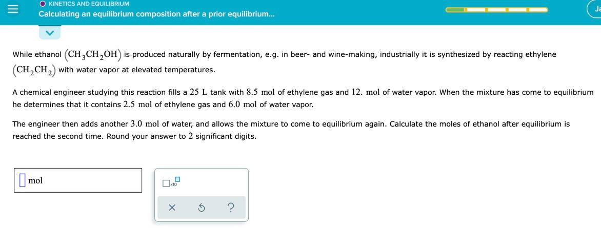 Solved O KINETICS AND EQUILIBRIUM Calculating an equilibrium | Chegg.com