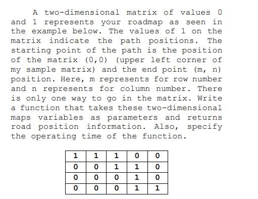 Solved A two-dimensional matrix of values 0 and i represents | Chegg.com
