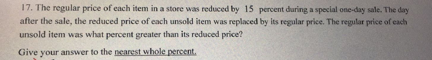 Solved 17. The regular price of each item in a store was | Chegg.com