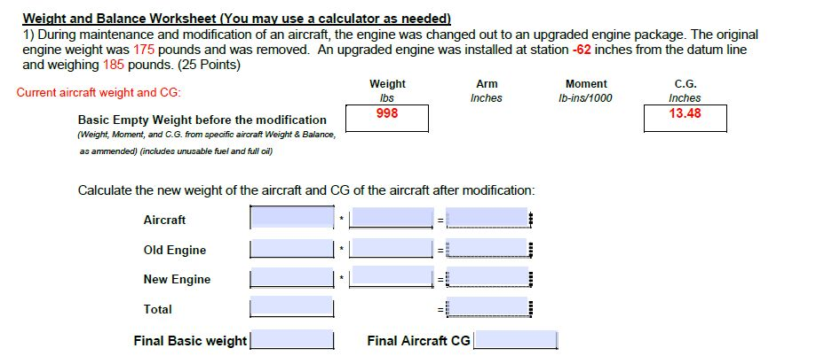 Aircraft Weight And Balance