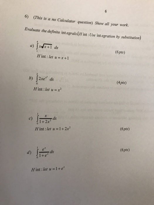 Solved Evaluate the definite integrals. a) integral_1^4 x | Chegg.com