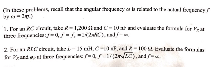 Solved On these problems, recall that the angular frequency | Chegg.com