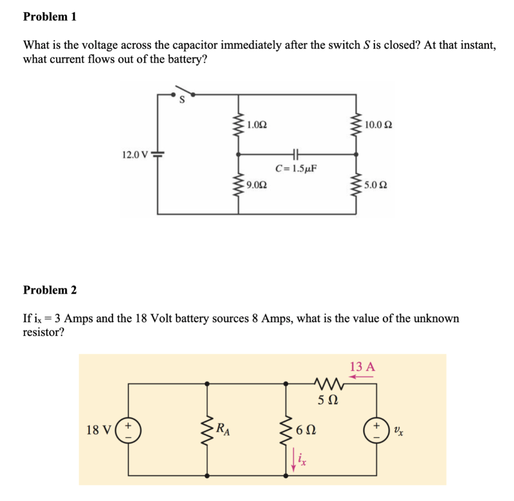 Solved Problem 1 What is the voltage across the capacitor | Chegg.com