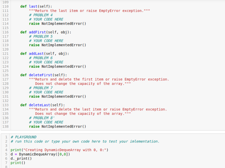 We will implement an ADT deque. Deque - double-ended | Chegg.com