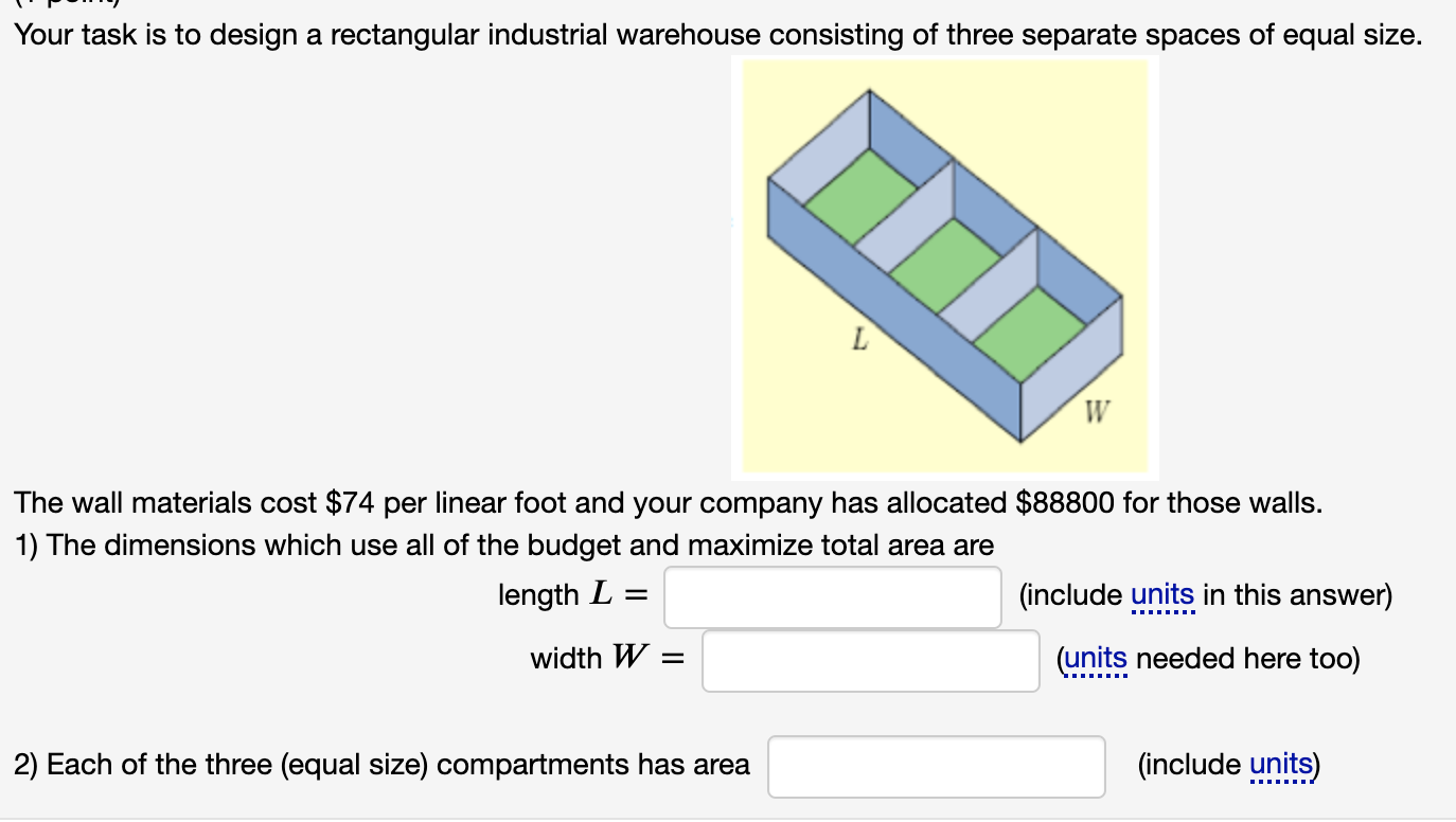 Solved Your task is to design a rectangular industrial | Chegg.com