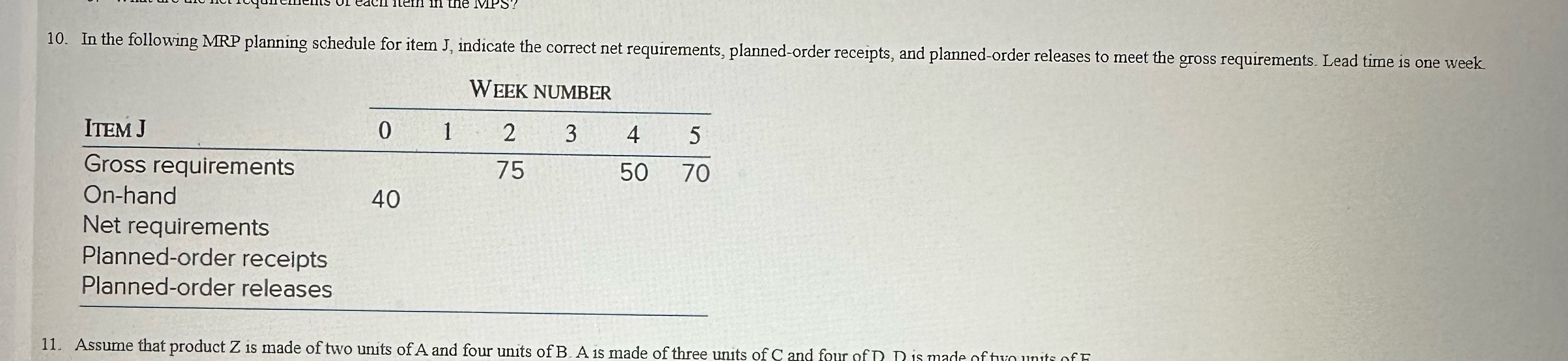 Solved WEEK NUMBER \begin{tabular}{lcccccc} \cline { 2 - 6 } | Chegg.com
