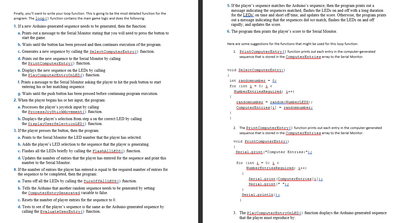 Hello, I need help to create a game using the Elegoo | Chegg.com