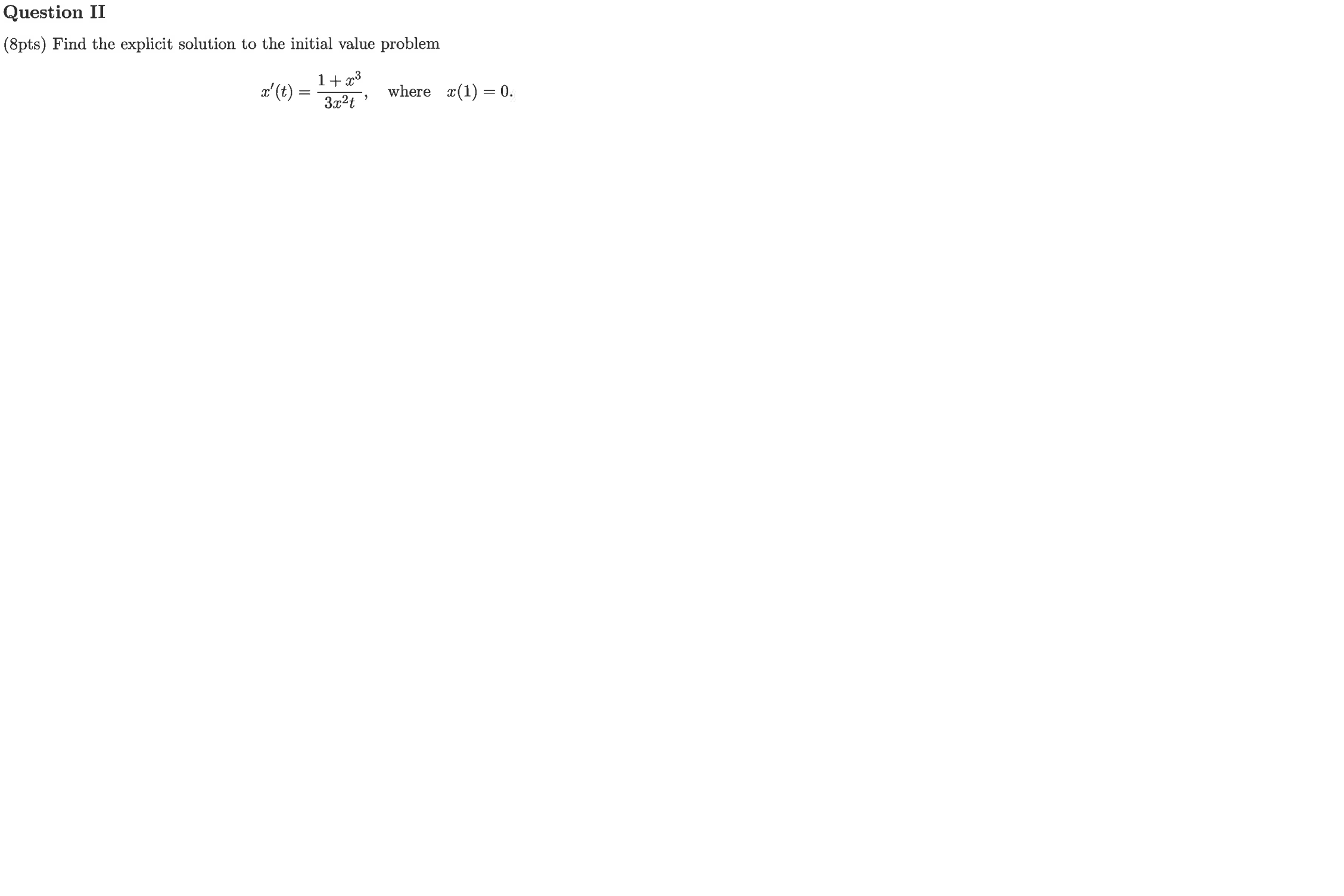 Solved (8pts) Find the explicit solution to the initial | Chegg.com Solved (8pts) Find the explicit solution to the initial | Chegg.com