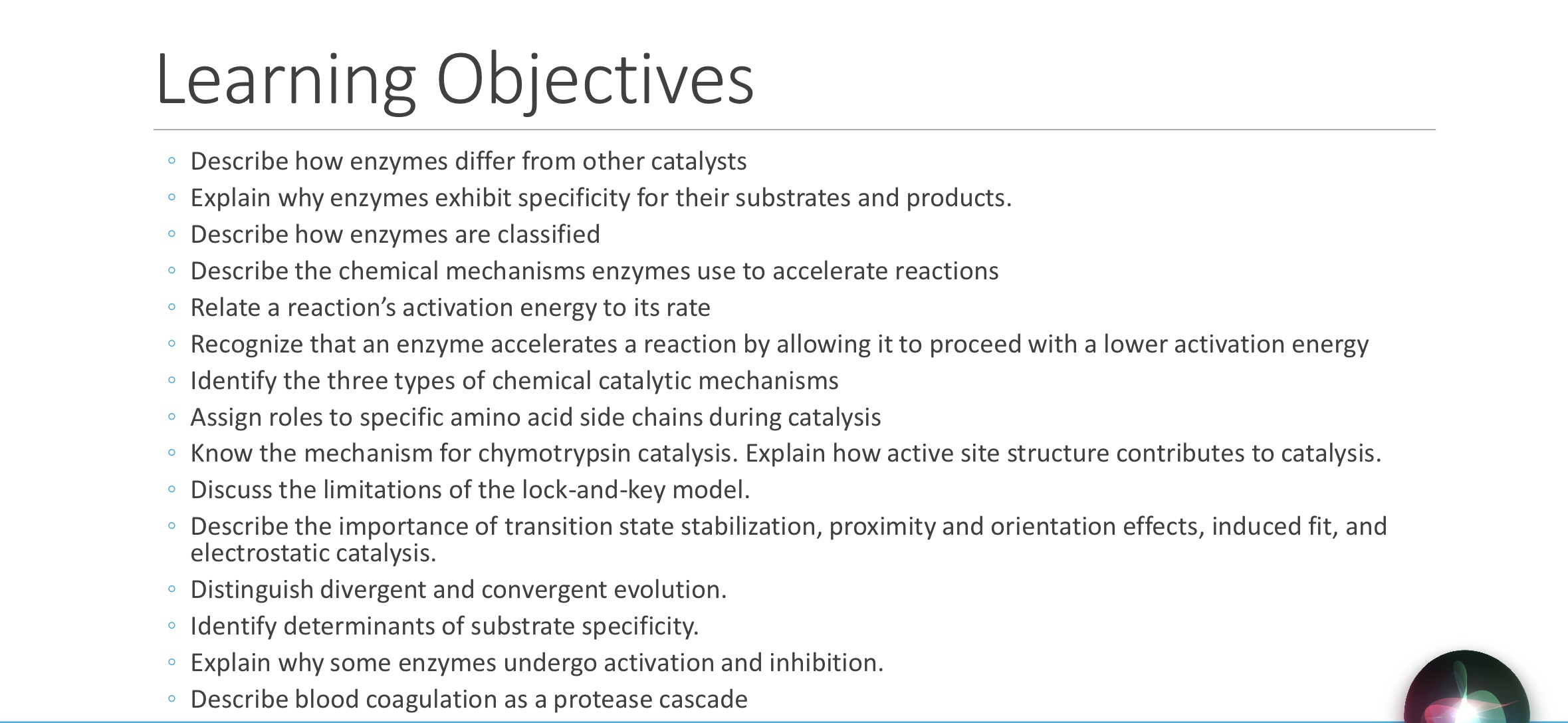 Solved Learning Objectives Describe how enzymes differ from | Chegg.com
