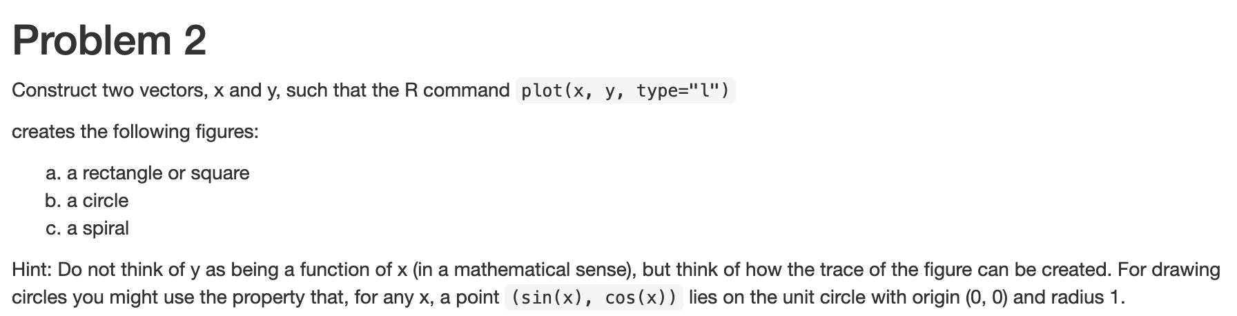 Problem 2 Construct two vectors, x and y, such that | Chegg.com