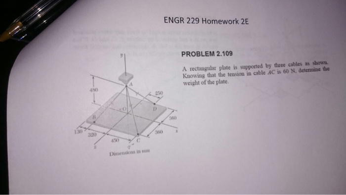 Solved ENGR 229 Homework 2C PROBLEM 2.46 Two cables are tied | Chegg.com
