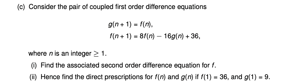 Solved (c) Consider the pair of coupled first order | Chegg.com