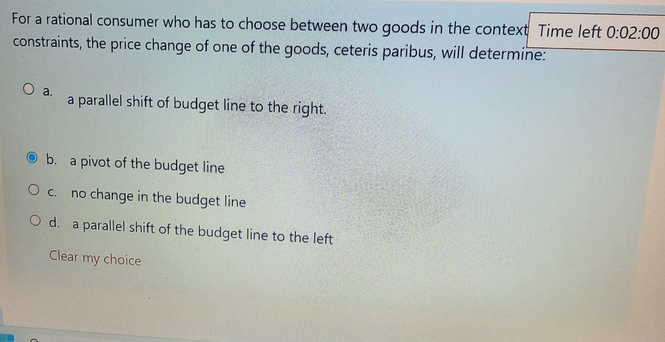 Solved For a rational consumer who has to choose between two | Chegg.com