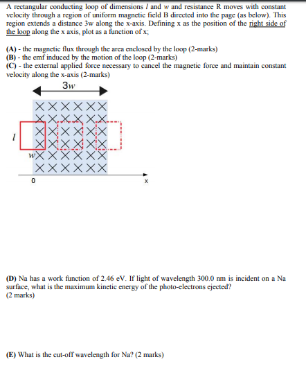 Solved A rectangular conducting loop of dimensions / and w | Chegg.com